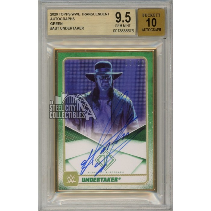 Undertaker 2020 Topps Transcendent WWE Green Autograph Card 09/15 BGS 9 ...