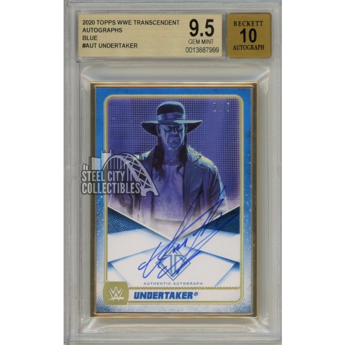 Undertaker 2020 Topps Transcendent WWE Blue Autograph Card 2/5 BGS 9.5 ...
