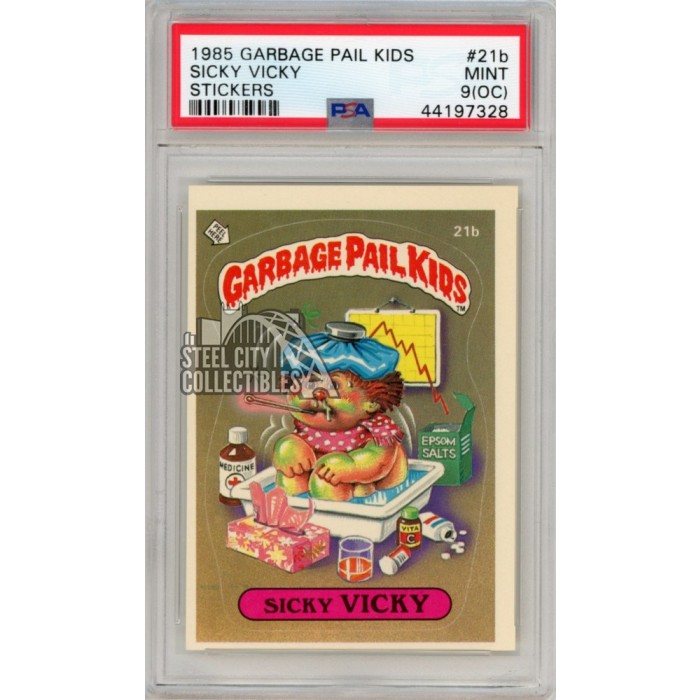 Sicky Vicky 1985 Topps Garbage Pail Kids Sticker Card #21b PSA 9 Mint ...