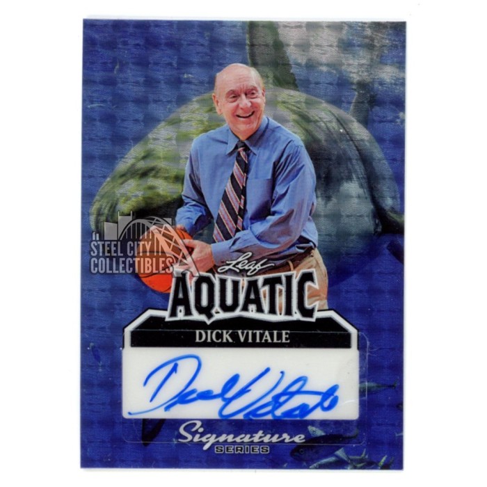 Dick Vitale 2025 Leaf Aquatic Blue Vinyl Autograph Card #A-DV1 1/1 ...