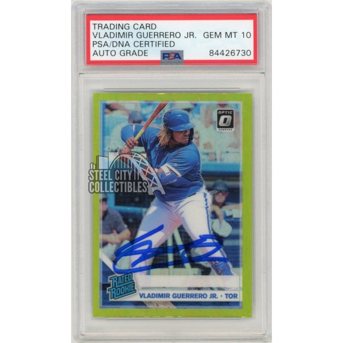 Vladimir Guerrero Jr 2019 Panini Donruss Optic Lime Green Rookie ...