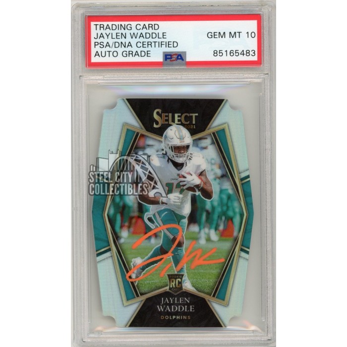 Jaylen Waddle 2021 Panini Select Die Cut Autograph Rookie Card #148 PSA ...