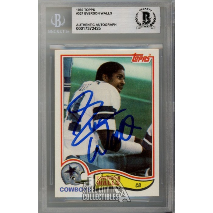 Everson Walls 1982 Topps Autograph Card #327 BAS | Steel City Collectibles