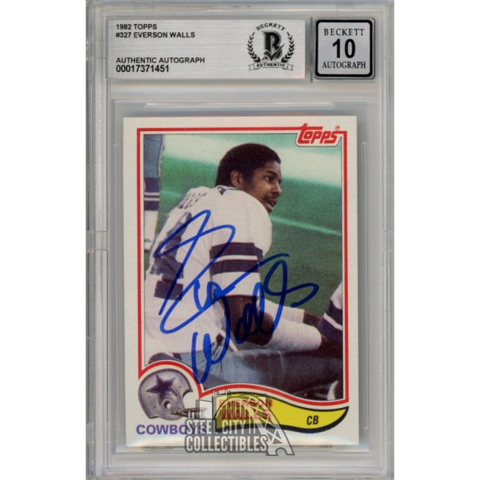 Everson Walls 1982 Topps Autograph Card #327 BAS 10 | Steel City ...