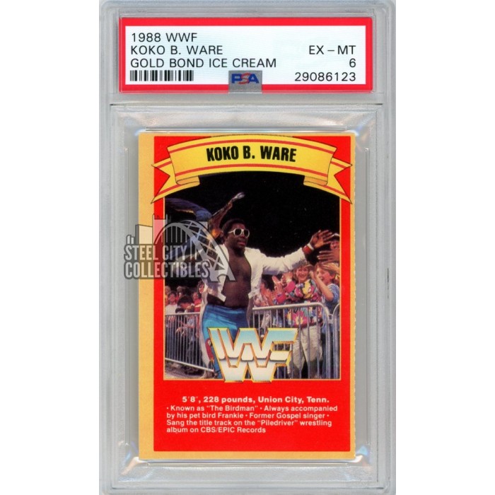 Koko B. Ware 1988 WWF Gold Bond Ice Cream Card PSA 6 | Steel City Collectibles