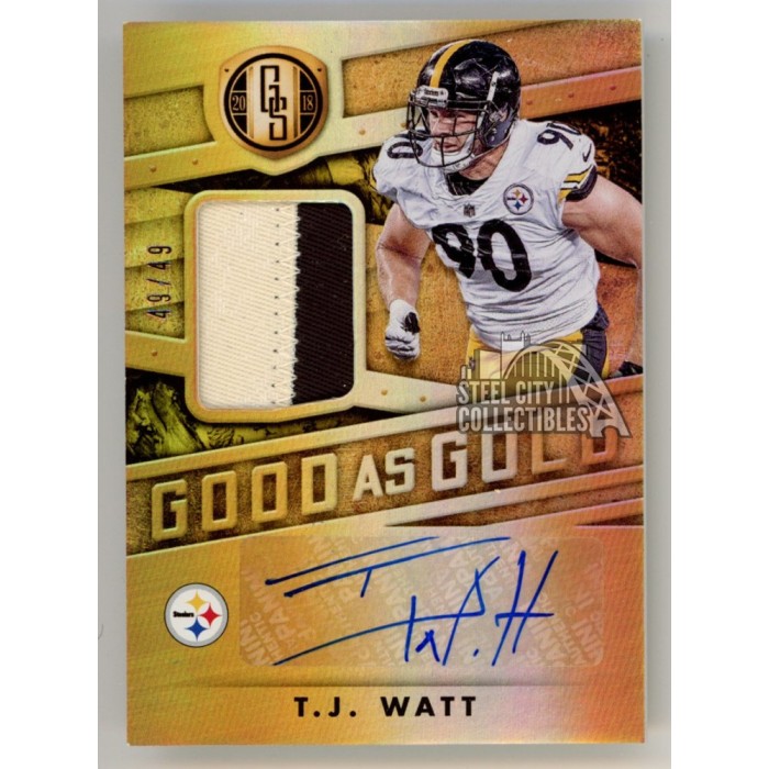 TJ Watt 2018 Panini Gold Standard Good As Gold Autograph Patch Card 49/ ...