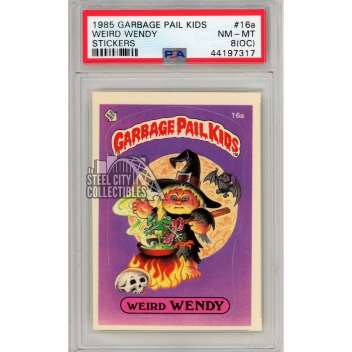 Weird Wendy 1985 Topps Garbage Pail Kids Sticker Card #16a PSA 8 (OC ...