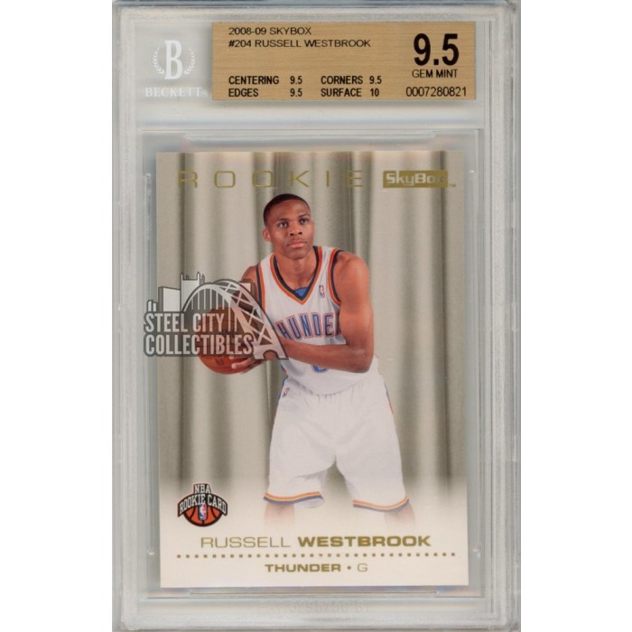 Russell Westbrook 2008-09 Skybox Rookie Card #204 BGS 9.5 Gem Mint ...