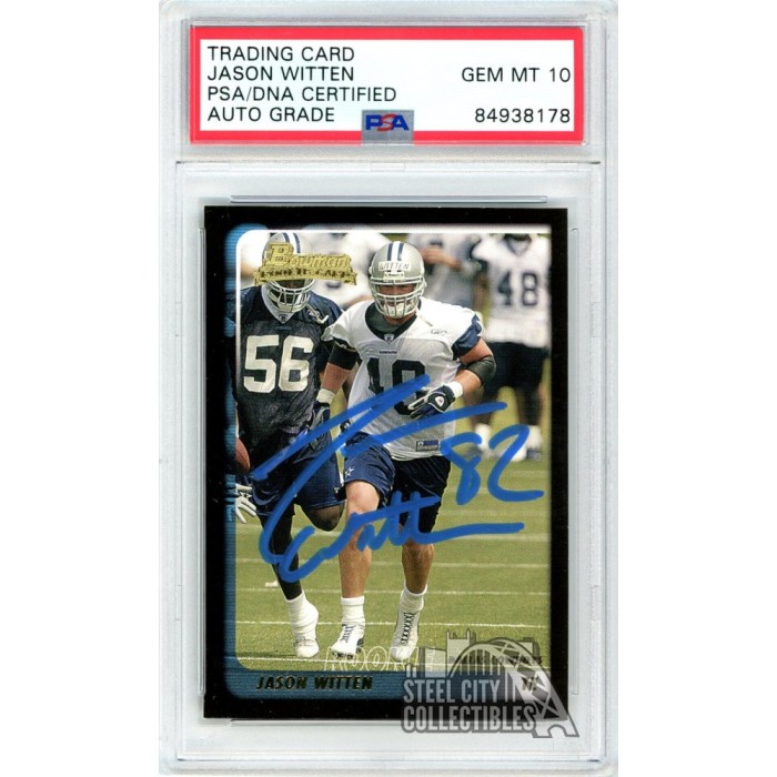 Jason Witten 2003 Bowman Autograph Rookie Card #243 PSA/DNA 10 (Light ...