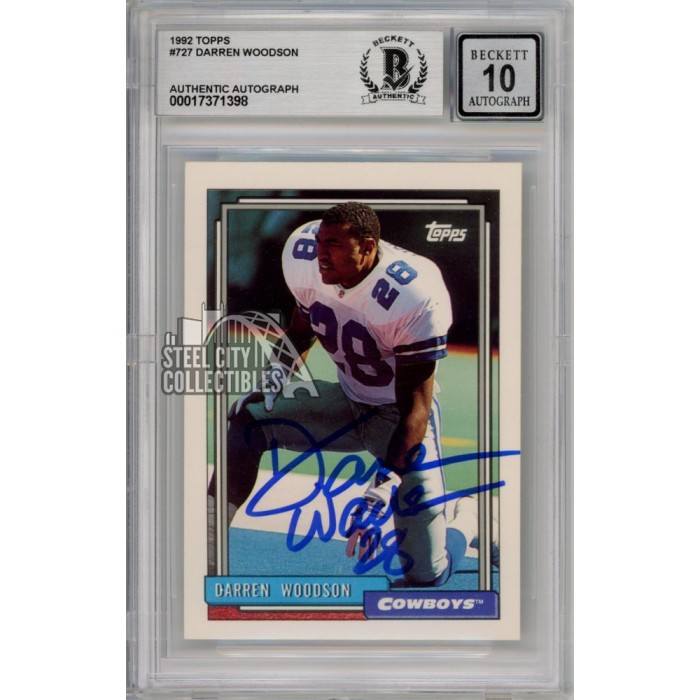 Darren Woodson 1992 Topps Autograph Card #727 BAS 10 | Steel City ...