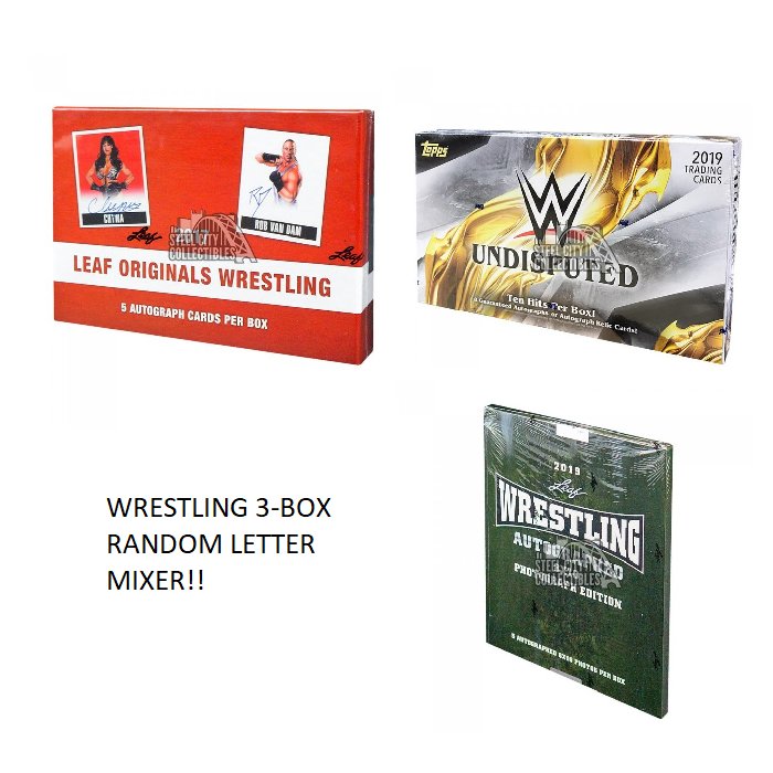 2017 & 2019 Leaf and Topps Wrestling 3-Box Random Letter Mixer #2 ...
