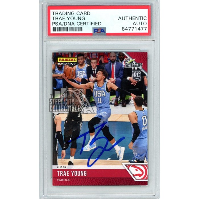 Trae Young 2018-19 Panini Instant Autograph Rookie Card /563 #11 PSA ...