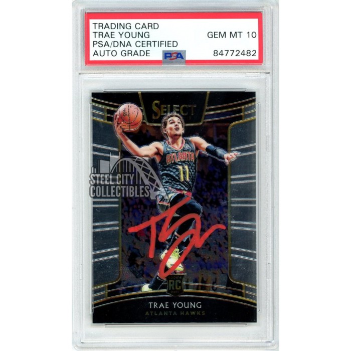Trae Young 2018-19 Panini Select Autograph Rookie Card #45 PSA/DNA 10 ...