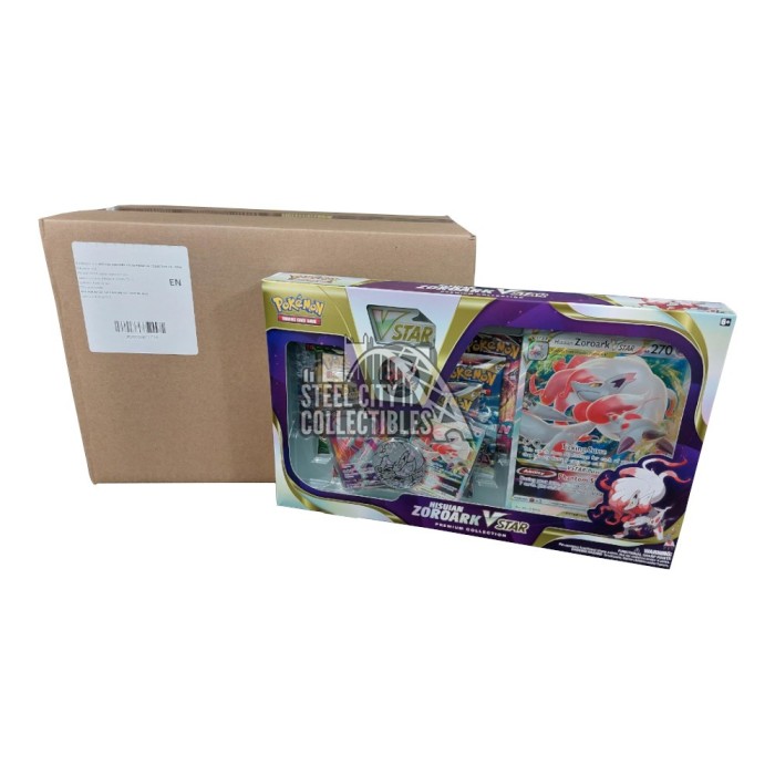 Pokemon Hisuian Zoroark VStar Premium Collection 6-Box Case | Steel ...